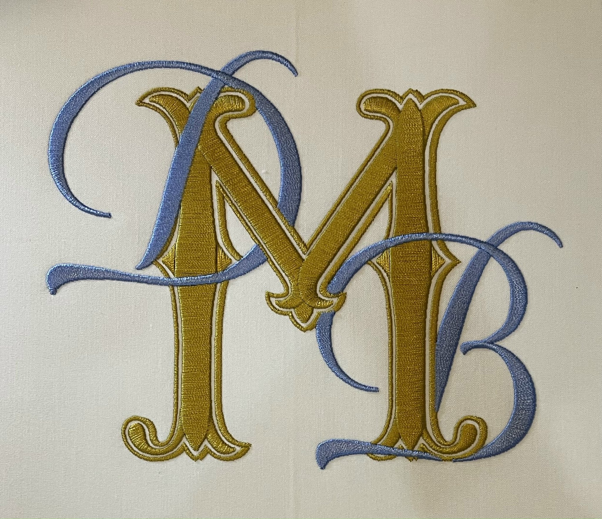 Cassidy 3-letter Interlocking Monogram Machine Embroidery