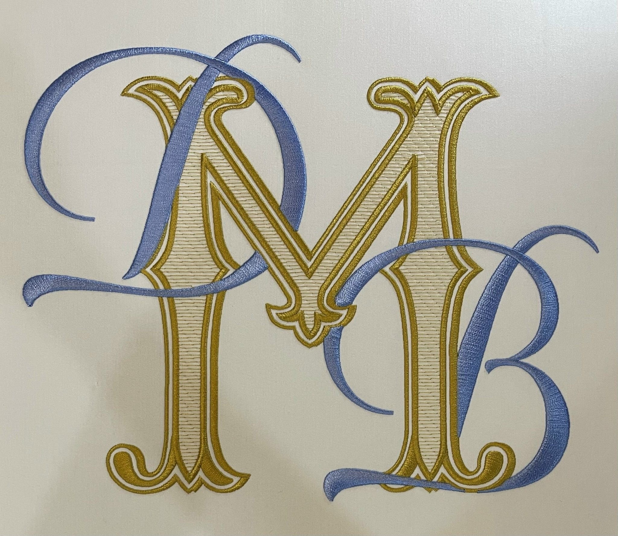 Cassidy 3-letter Interlocking Monogram Machine Embroidery