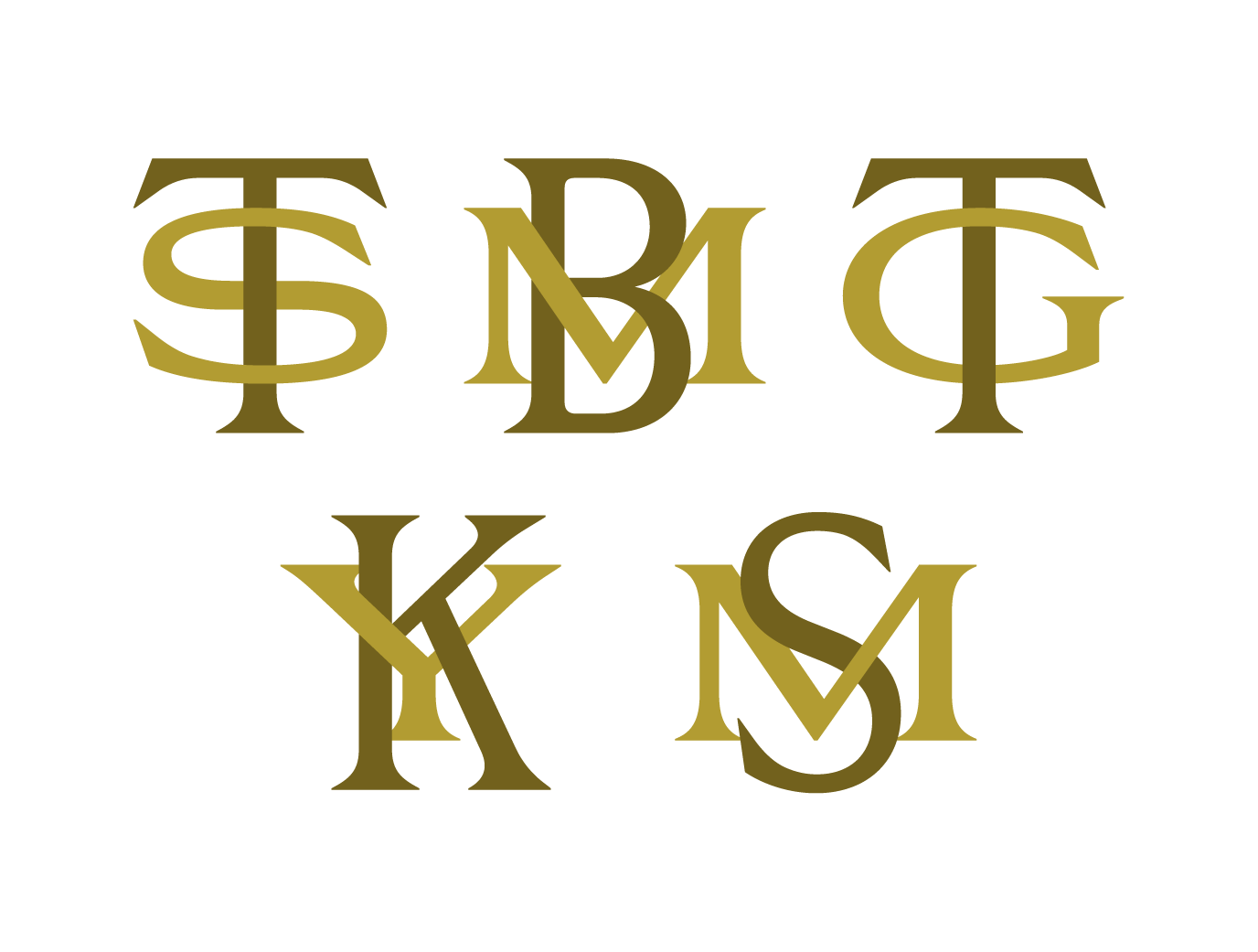 Roman 2-letter Interlocking Monogram Machine Embroidery