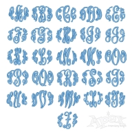 Mia Outline Monogram Embroidery Font | Apex Embroidery Designs ...