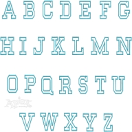 Line Outline Embroidery Font | Apex Embroidery Designs, Monogram Fonts ...