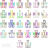 Shirley Monogram Applique Embroidery Font | Apex Embroidery Designs ...