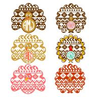Turkey Monogram Cuttable Frame | Apex Embroidery Designs, Monogram ...