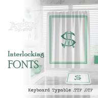 Script Dual Initial Interlock TrueType Font | Apex Embroidery Designs ...