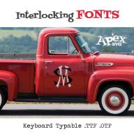 Script Dual Initial Interlock TrueType Font | Apex Embroidery Designs ...