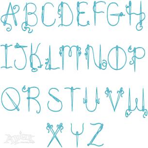 Needles Embroidery Font | Apex Embroidery Designs, Monogram Fonts ...