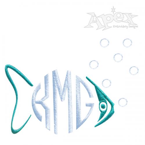 Fish Frame Embroidery Design | Apex Embroidery Designs, Monogram Fonts ...