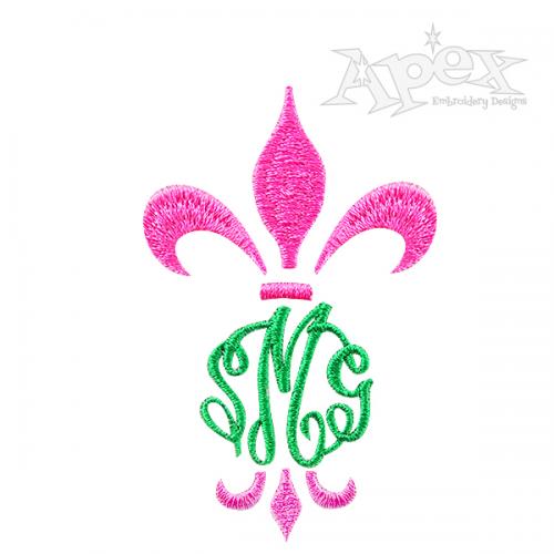 Fleur-de-lis Embroidery Frame Design | Apex Monogram Designs & Fonts