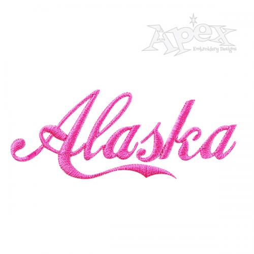 Alaska Text Logo Embroidery Designs | Apex Monogram Designs & Fonts