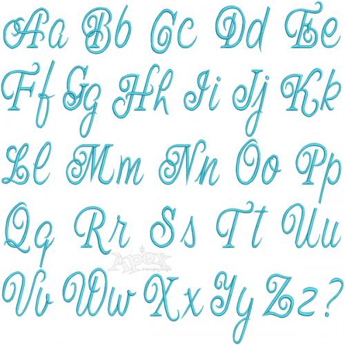 Monogram Script Embroidery Font | Apex Embroidery Designs, Monogram ...