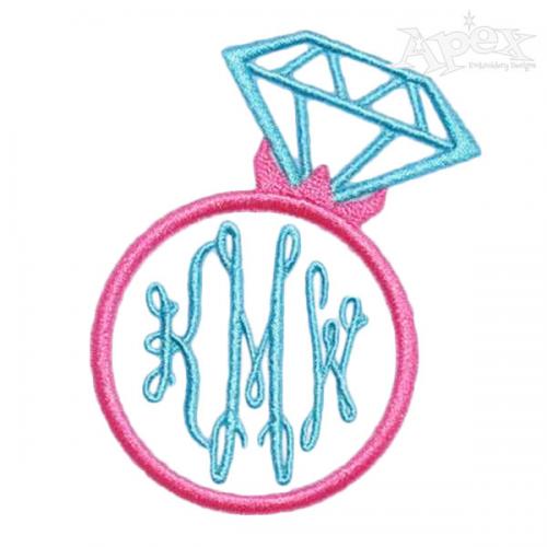 Wedding Monogram Ring Frame Machine Embroidery Design | Apex