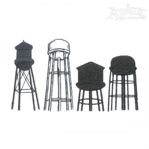 Water Tower Machine Embroidery Designs Package
