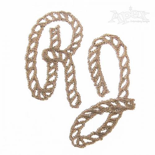 Rope Machine Embroidery Font - Apex