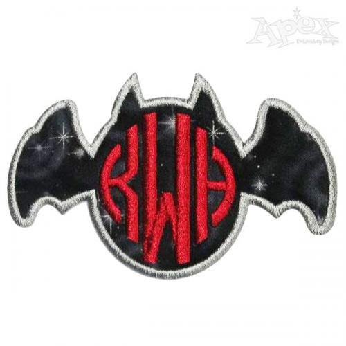 Bat Monogram Machine Embroidery Designs Frame by Apex