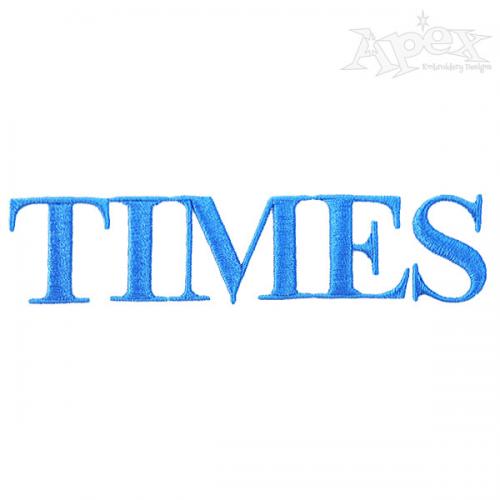 Times True Embroidery Font | Apex Monogram Designs & Fonts