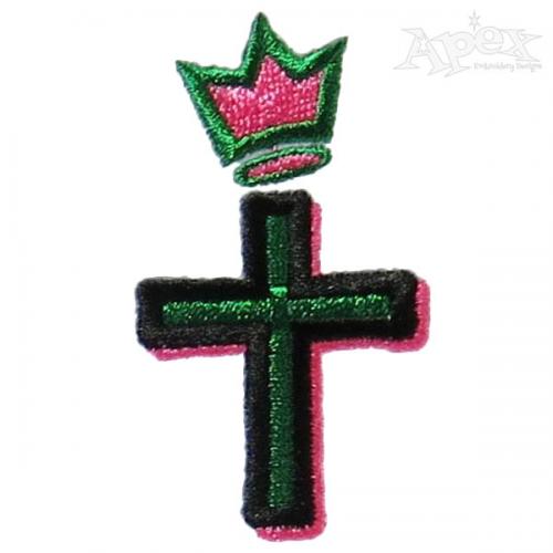 Cross with Crown Embroidery Design | Apex Monogram Designs & Fonts