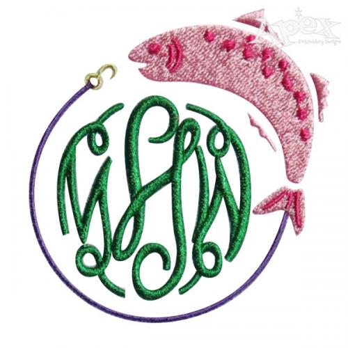 Fishing Pack Monogram Embroidery Design Frame | Apex Embroidery Designs ...