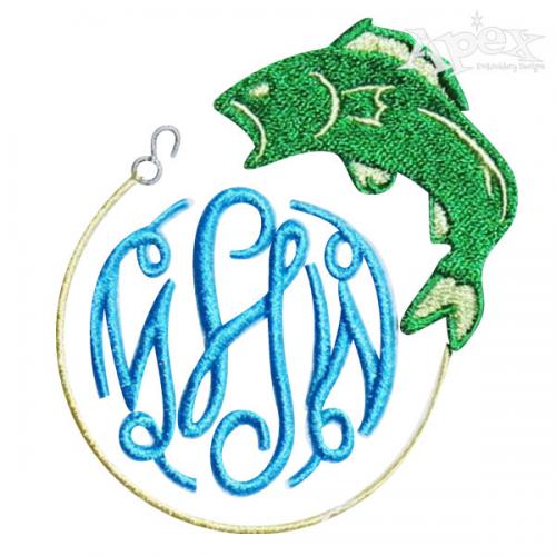 Fishing Pack Monogram Embroidery Design Frame | Apex Embroidery Designs ...
