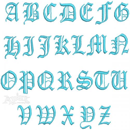 Gothic Fill Embroidery Font | Apex Embroidery Designs, Monogram Fonts ...