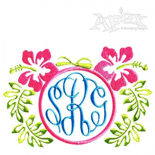 Hawaiian Floral Hibiscus Flowers Embroidery Frame | Apex Monogram ...