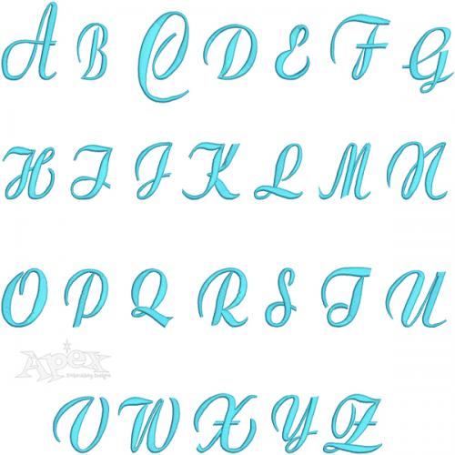 Script Style Embroidery Font | Apex Embroidery Designs, Monogram Fonts ...