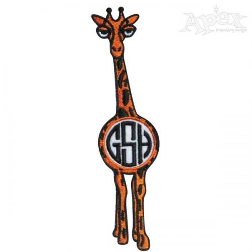 Giraffe Monogram Embroidery Design Frame | Apex Monogram Designs & Fonts