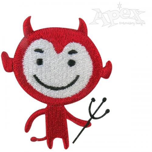 Little Red Devil with Horns Machine Embroidery Design by Apex