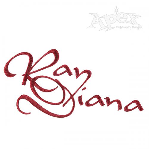 Carolina Script Machine Embroidery Font by Apex Design