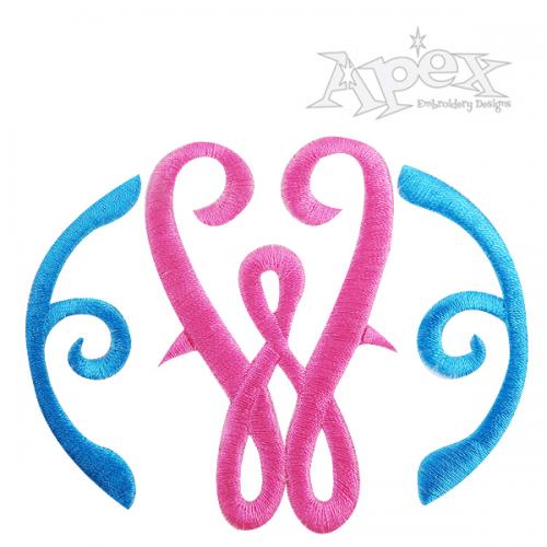 Monogram w/ends Machine Embroidery Font by Apex