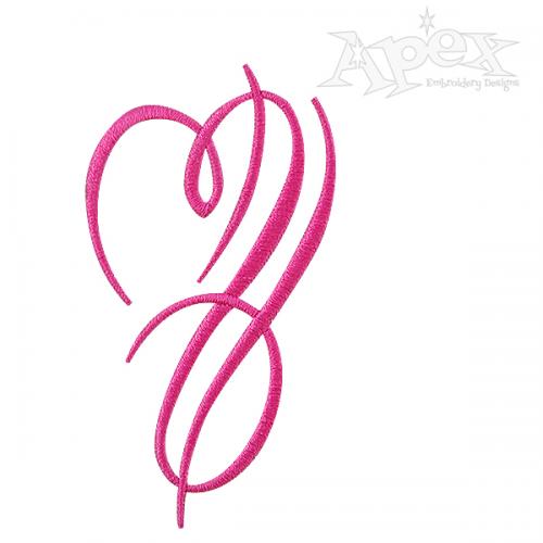 Fancy Line Style #2 Heart Shaped Machine Embroidery Design | Apex