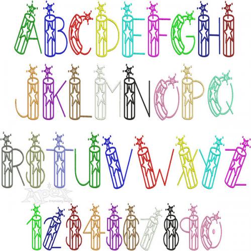 Firecracker Embroidery Fonts | Apex Embroidery Designs, Monogram Fonts ...