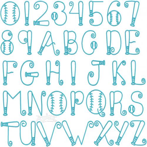 Baseball Embroidery Font Alphabet | Apex Embroidery Designs, Monogram ...