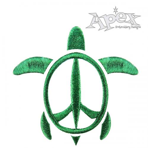 Turtle Peace Embroidery Design | Apex Monogram Designs & Fonts