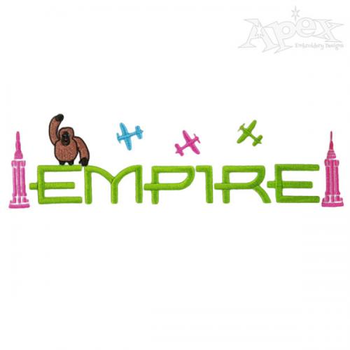Empire State Building Machine Alphabet Embroidery Font by Apex