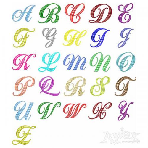 Double Satin Stitch Embroidery Font | Apex Embroidery Designs, Monogram ...