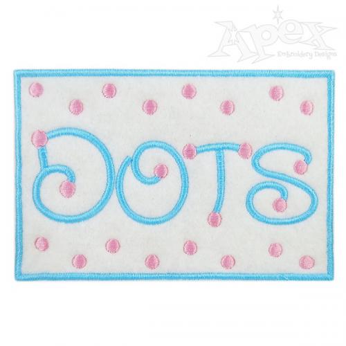 Script Polka Dots Two Color Embroidery Font | Apex Monogram Designs & Fonts