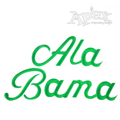 Alabama Script Machine Embroidery Font by Apex