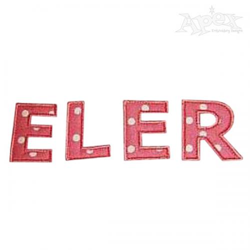 Large Block Applique Distress Machine Embroidery Font - Apex
