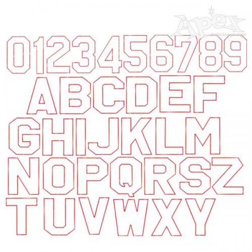 Large Block Applique Distress Embroidery Fonts | Apex Embroidery ...