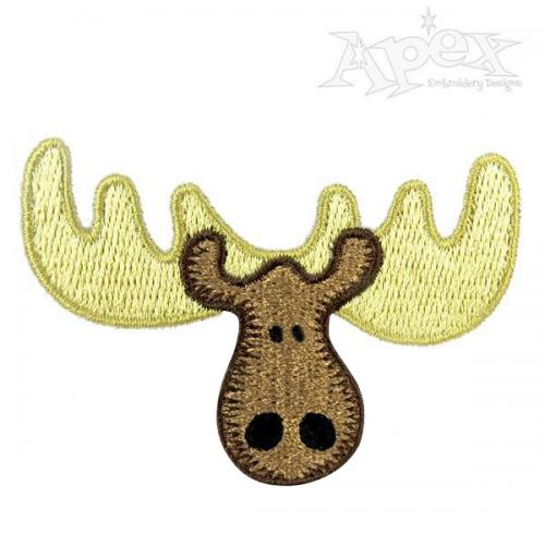 Moose Cute Embroidery Design | Apex Monogram Designs & Fonts