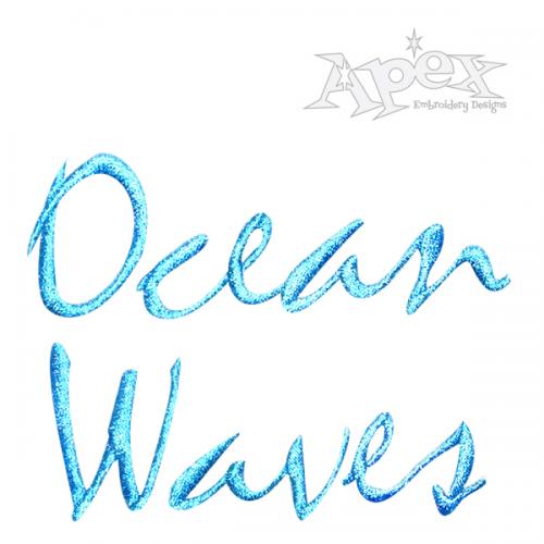 Ocean Wave Embroidery Fonts | Apex Monogram Designs & Fonts