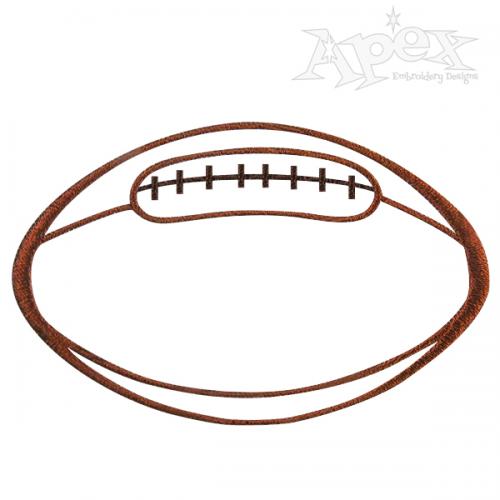 Football Outline Embroidery Design | Apex Monogram Designs & Fonts