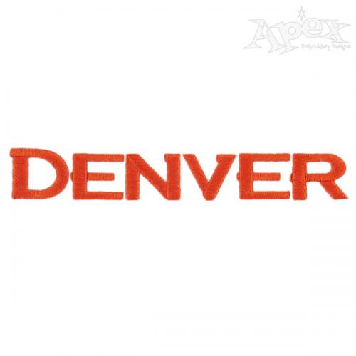 Denver Broncos Machine Embroidery Font - Apex