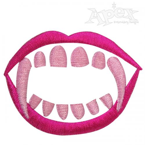 Count Dracula Vampire Mouth Fangs Machine Embroidery Design