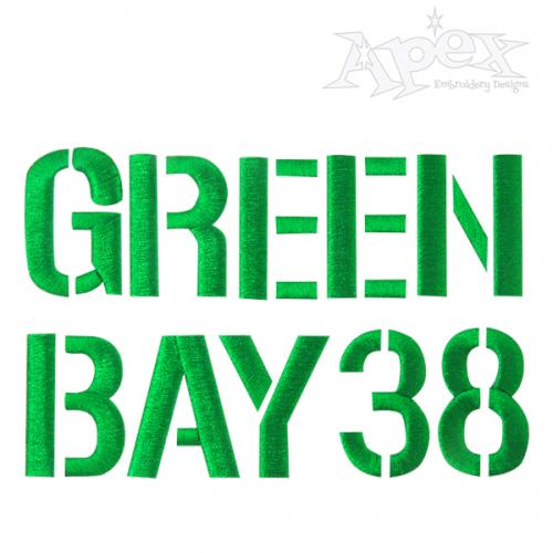 Green Bay Packers Machine Embroidery Font Pack - Apex