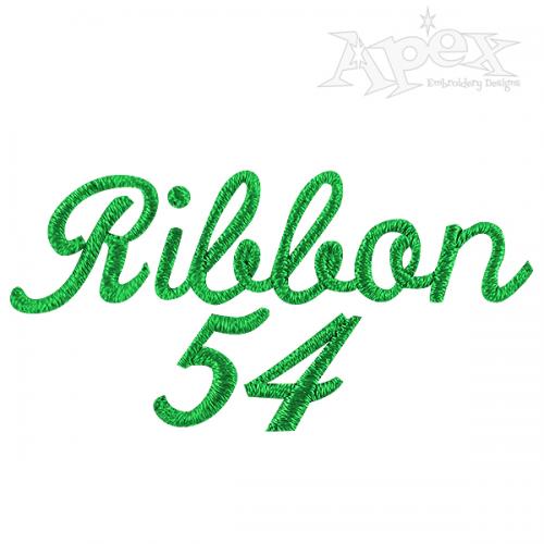 Ribbon Script Small Embroidery Fonts | Apex Monogram Designs & Fonts