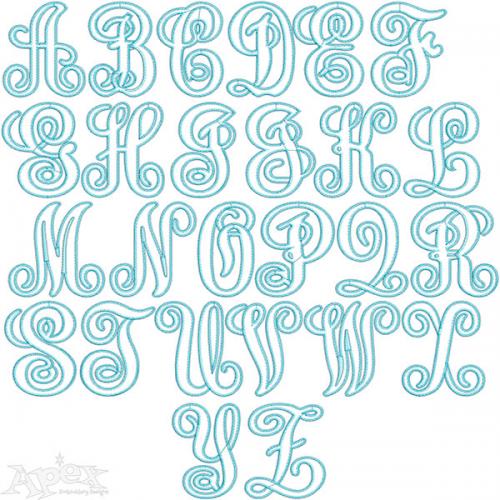Script Applique Embroidery Font | Apex Embroidery Designs, Monogram ...