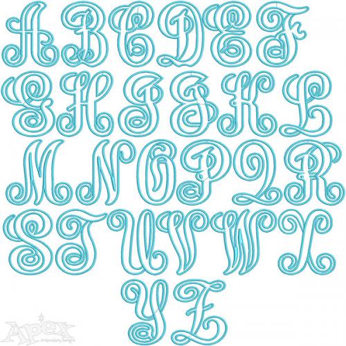 Script Applique Embroidery Font | Apex Embroidery Designs, Monogram ...