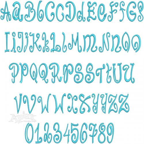 Regal Curlz Embroidery Fonts | Apex Embroidery Designs, Monogram Fonts ...
