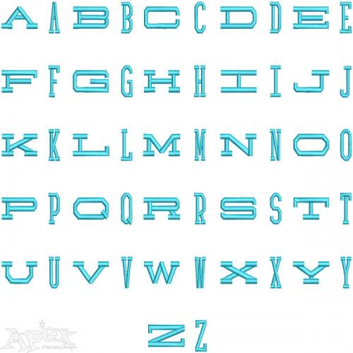 Wide and Tall Block Embroidery Fonts | Apex Embroidery Designs ...